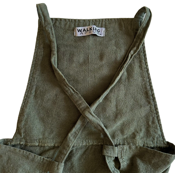 Split Leg Pottery Apron Green | Apron for Potters & Makers | Walking Apron