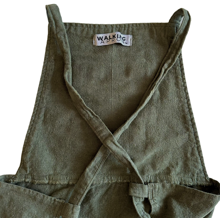 Split Leg Pottery Apron Green | Apron for Potters & Makers | Walking Apron